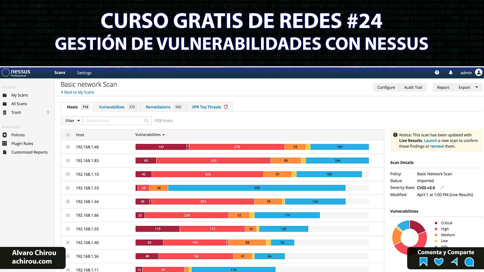 Curso Gratis de Redes #24 Nessus - Álvaro Chirou